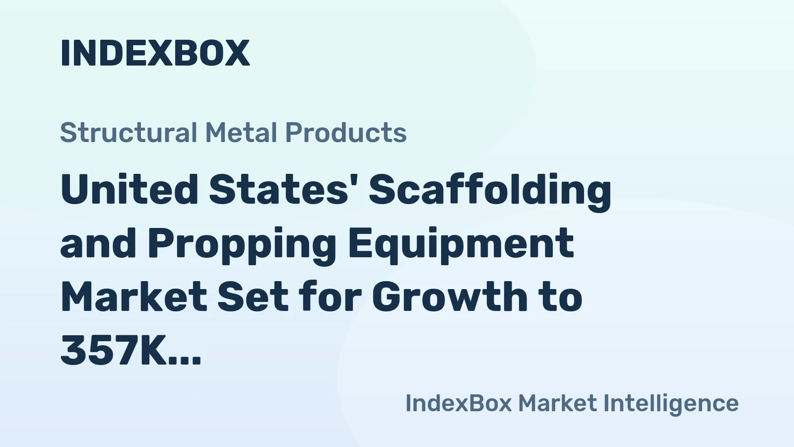 United States' Scaffolding and Propping Equipment Market Set for Growth to 357K Tons and $873M