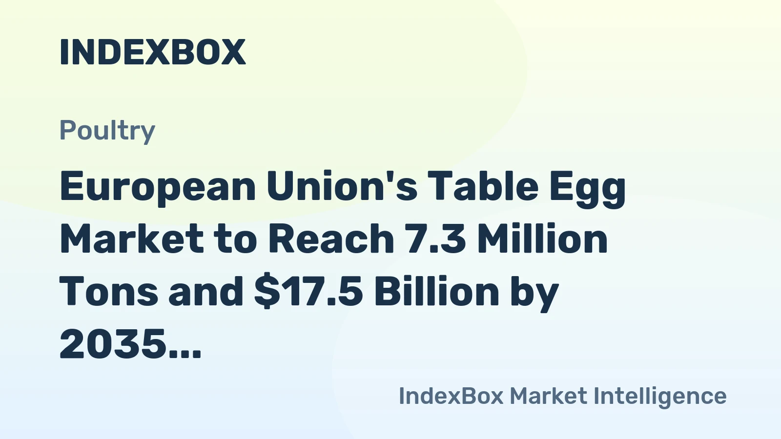 European Union's Table Egg Market to Reach 7.3 Million Tons and $17.5 Billion by 2035
