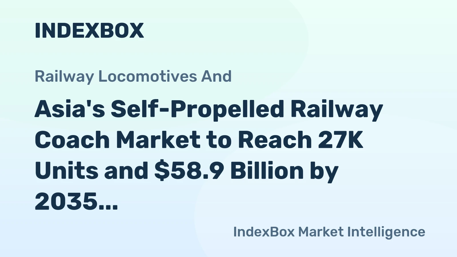 Asia's Self-Propelled Railway Coach Market to Reach 27K Units and $58.9 Billion by 2035