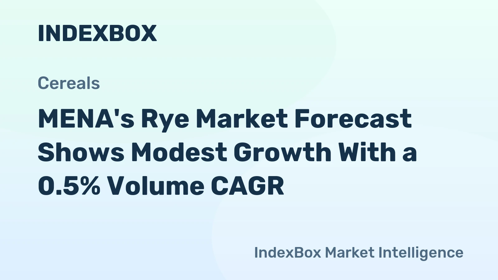 MENA's Rye Market Forecast Shows Modest Growth With a 0.5% Volume CAGR