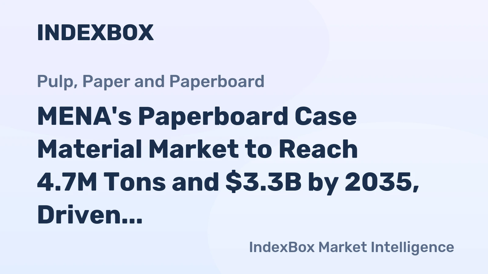 MENA's Paperboard Case Material Market to Reach 4.7M Tons and $3.3B by 2035, Driven by Rising Demand