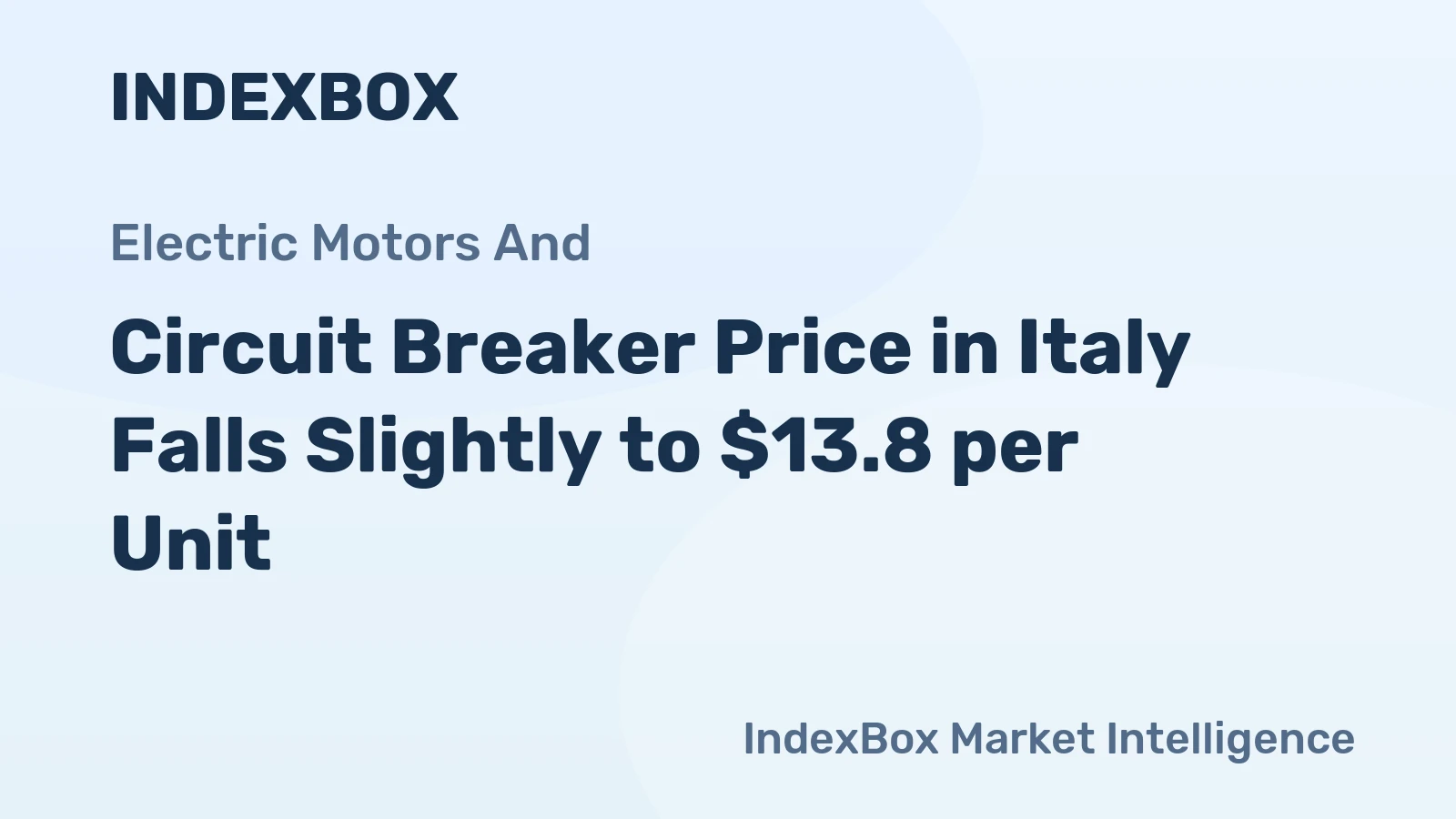 Circuit Breaker Price in Italy Falls Slightly to $13.8 per Unit