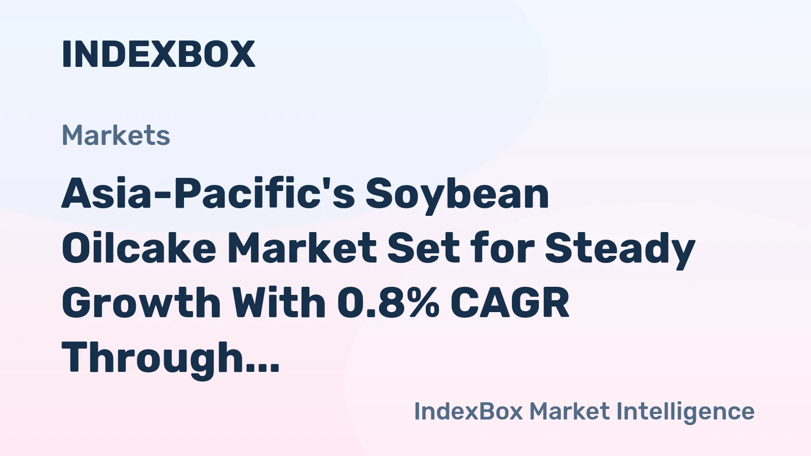 Asia-Pacific's Soybean Oilcake Market Set for Steady Growth With 0.8% CAGR Through 2035
