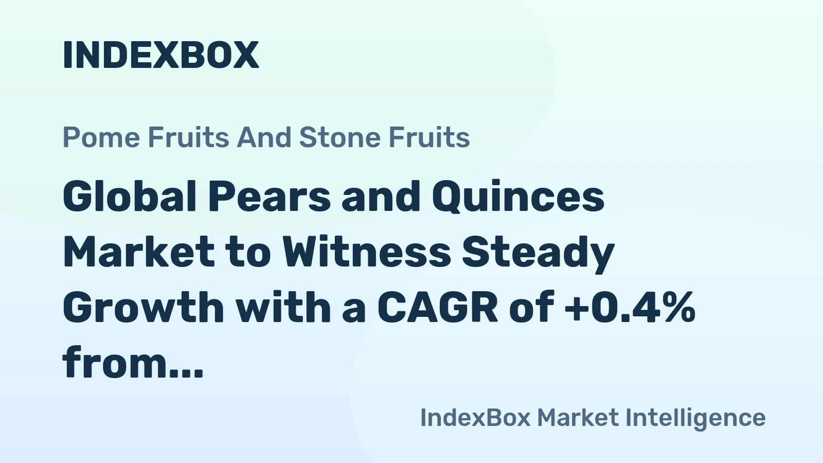 Global Pears and Quinces Market to Witness Steady Growth with a CAGR of +0.4% from 2024 to 2035