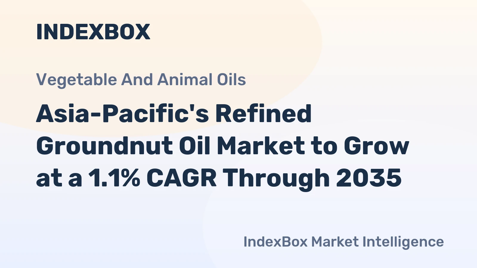 Asia-Pacific's Refined Groundnut Oil Market to Grow at a 1.1% CAGR Through 2035