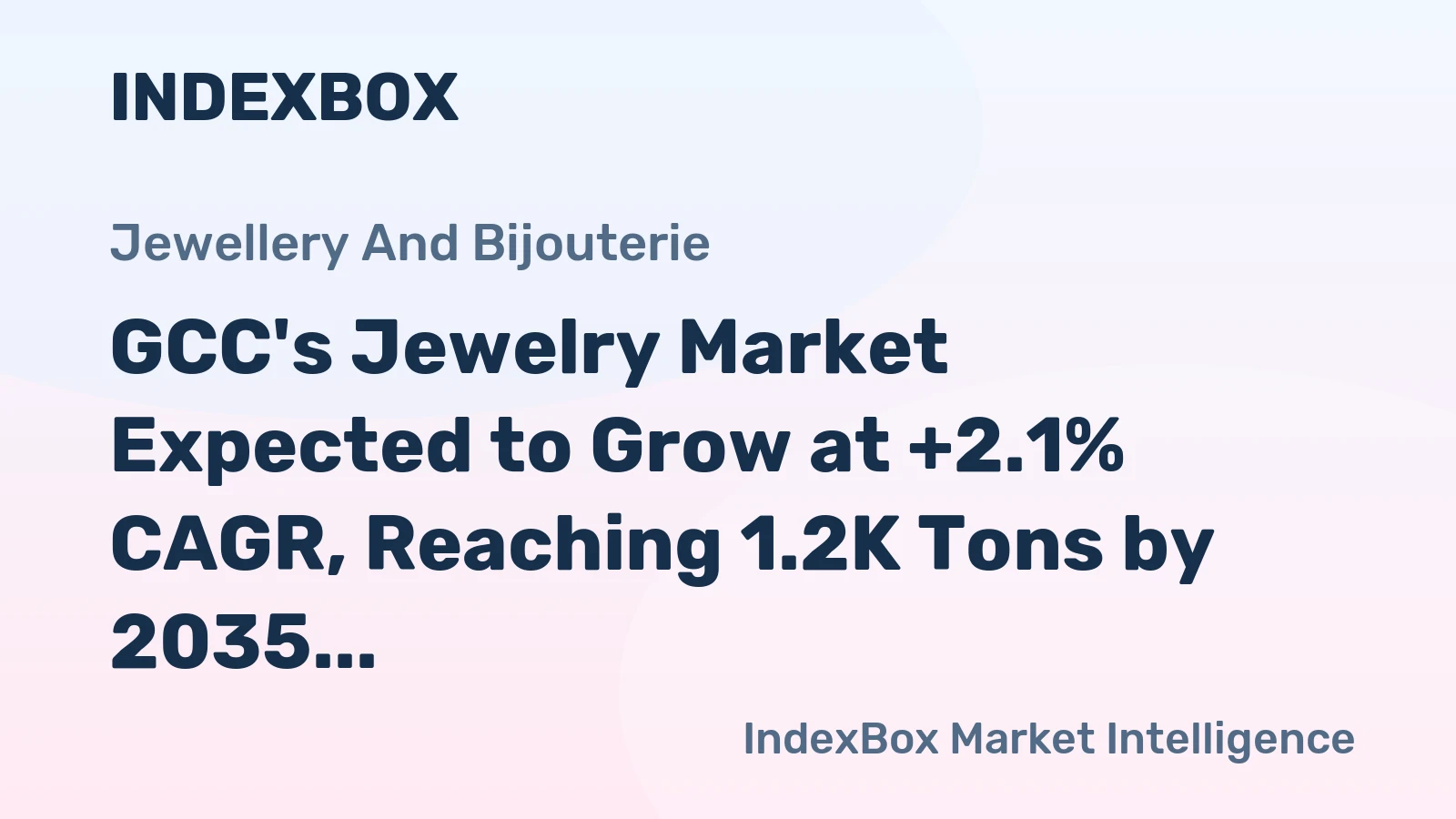 GCC's Jewelry Market Expected to Grow at +2.1% CAGR, Reaching 1.2K Tons by 2035