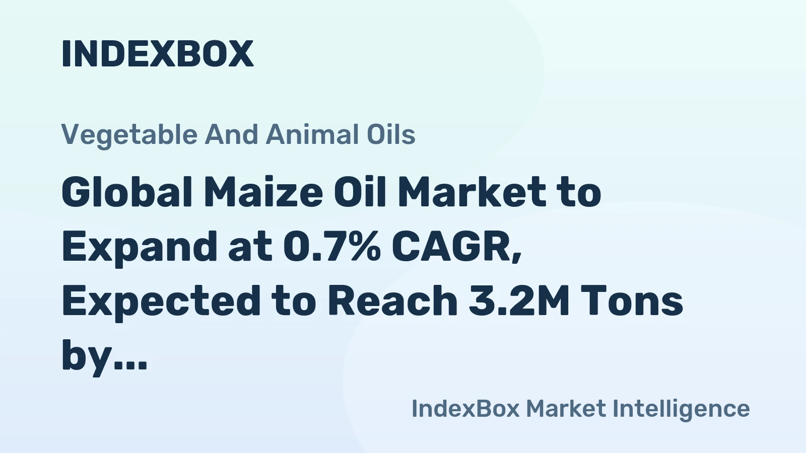 Global Maize Oil Market to Expand at 0.7% CAGR, Expected to Reach 3.2M Tons by 2035