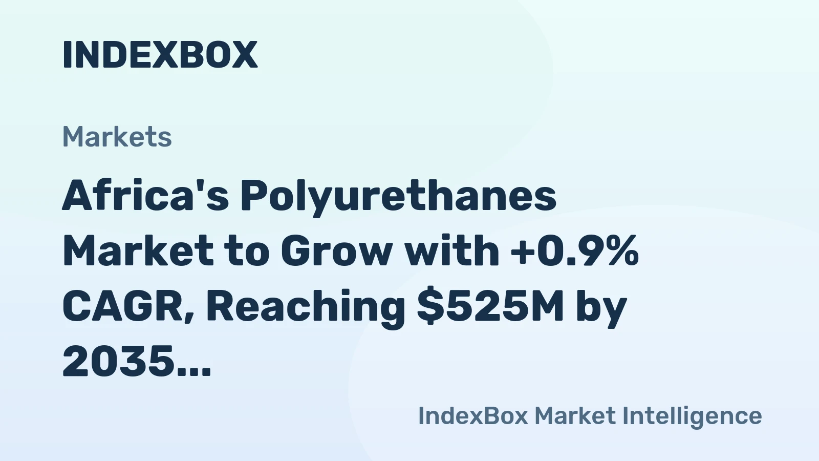 Africa's Polyurethanes Market to Grow with +0.9% CAGR, Reaching $525M by 2035
