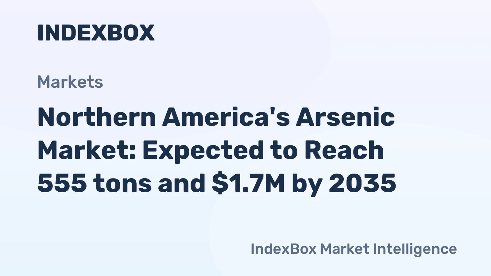 Northern America's Arsenic Market: Expected to Reach 555 tons and $1.7M by 2035