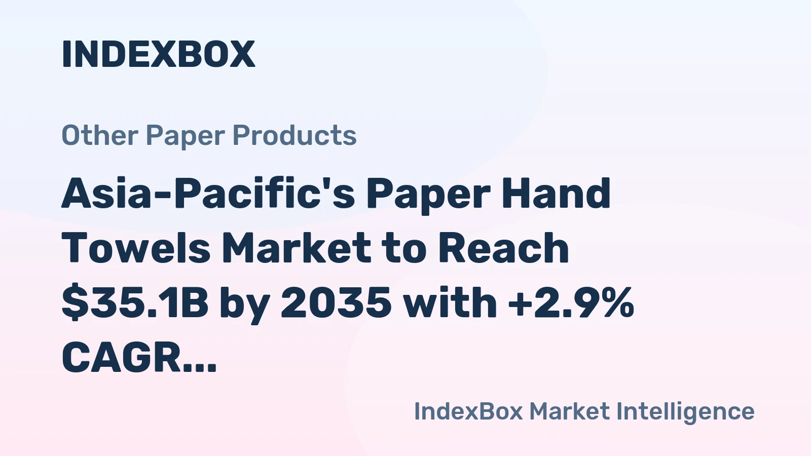 Asia-Pacific's Paper Hand Towels Market to Reach $35.1B by 2035 with +2.9% CAGR