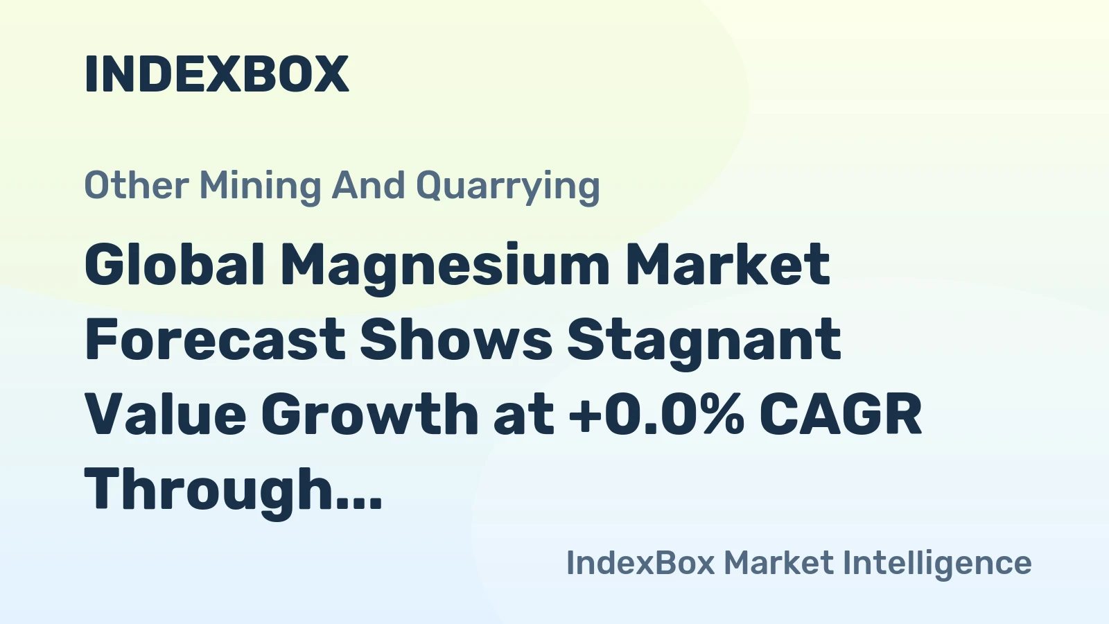 Global Magnesium Market Forecast Shows Stagnant Value Growth at +0.0% CAGR Through 2035