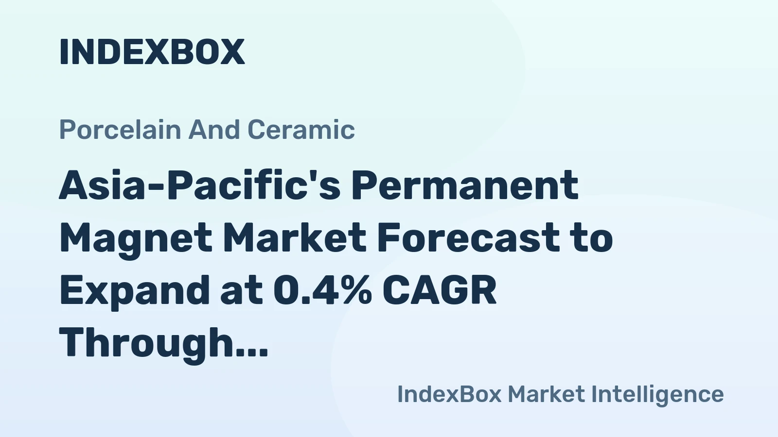 Asia-Pacific's Permanent Magnet Market Forecast to Expand at 0.4% CAGR Through 2035