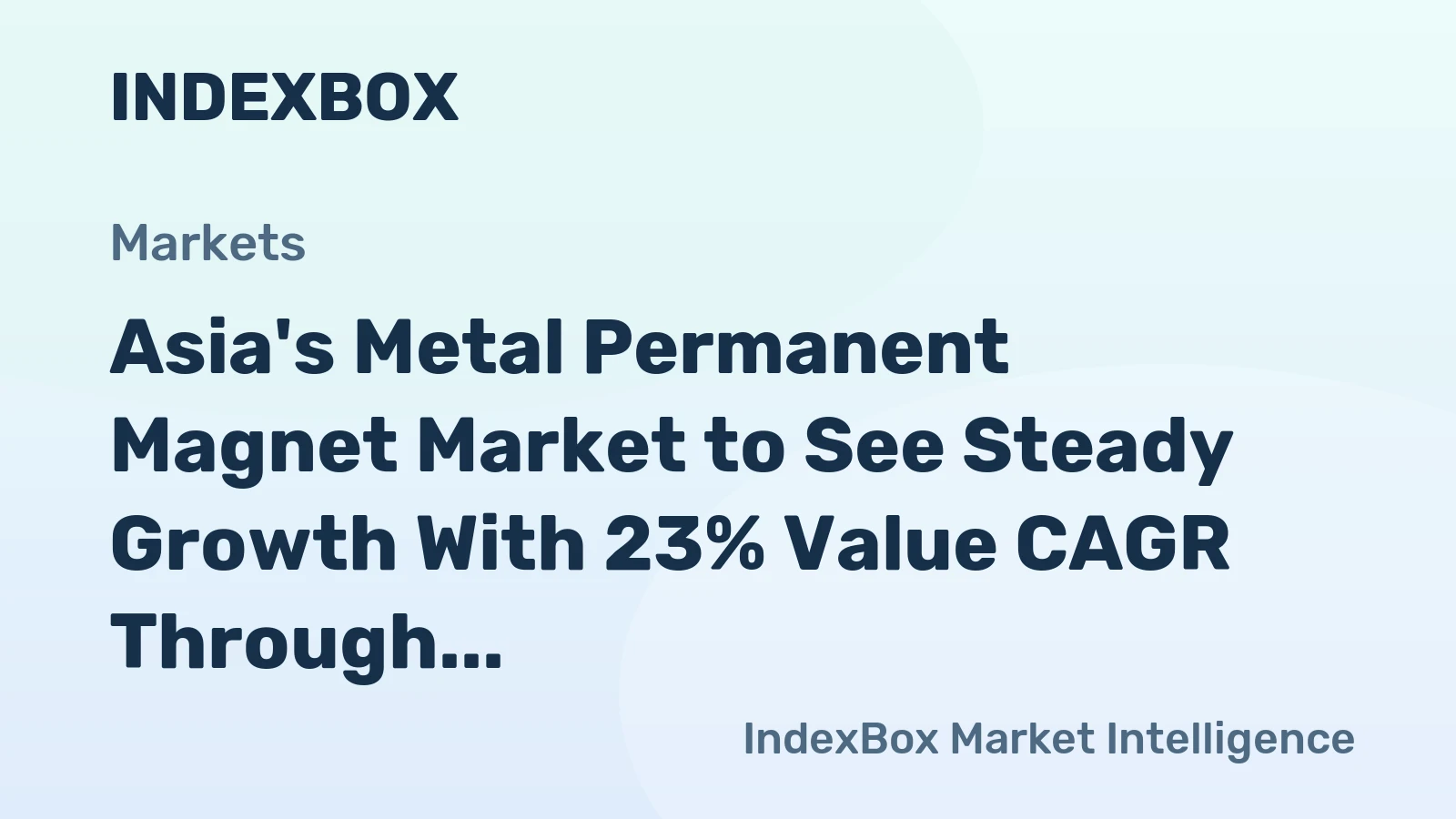 Asia's Metal Permanent Magnet Market to See Steady Growth With 23% Value CAGR Through 2035