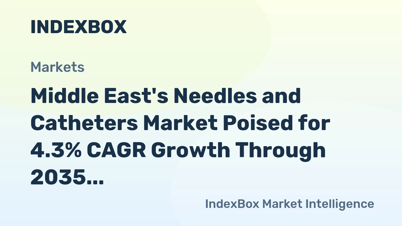 Middle East's Needles and Catheters Market Poised for 4.3% CAGR Growth Through 2035