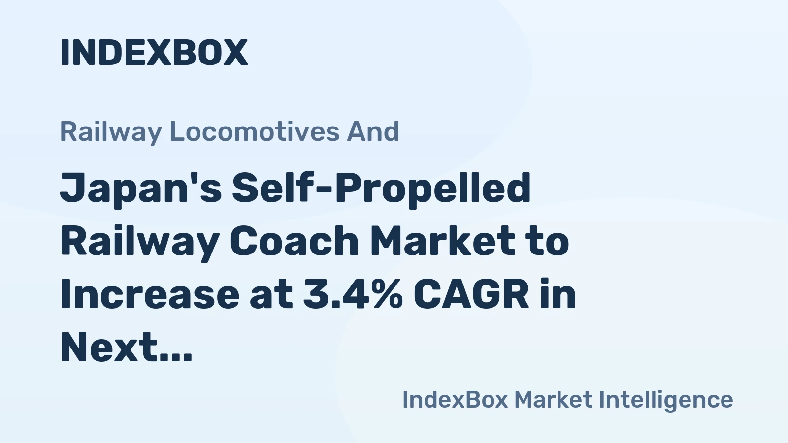 Japan's Self-Propelled Railway Coach Market to Increase at 3.4% CAGR in Next Decade