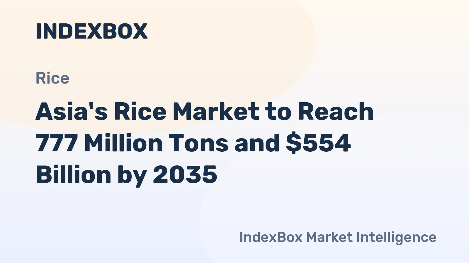 Asia's Rice Market to Reach 777 Million Tons and $554 Billion by 2035