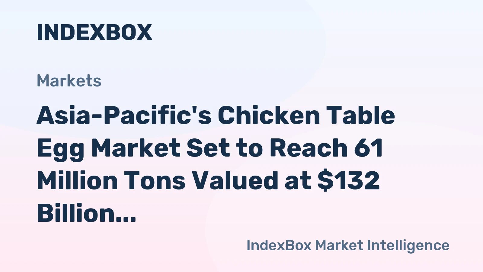 Asia-Pacific's Chicken Table Egg Market Set to Reach 61 Million Tons Valued at $132 Billion by 2035