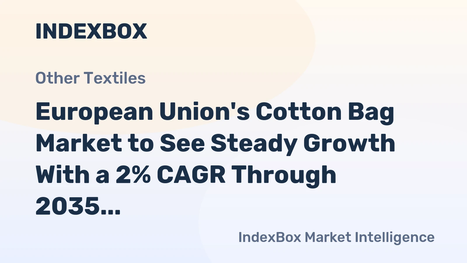 European Union's Cotton Bag Market to See Steady Growth With a 2% CAGR Through 2035