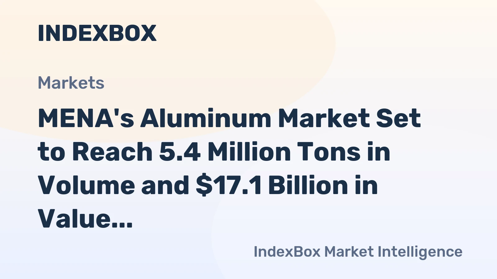 MENA's Aluminum Market Set to Reach 5.4 Million Tons in Volume and $17.1 Billion in Value by 2035