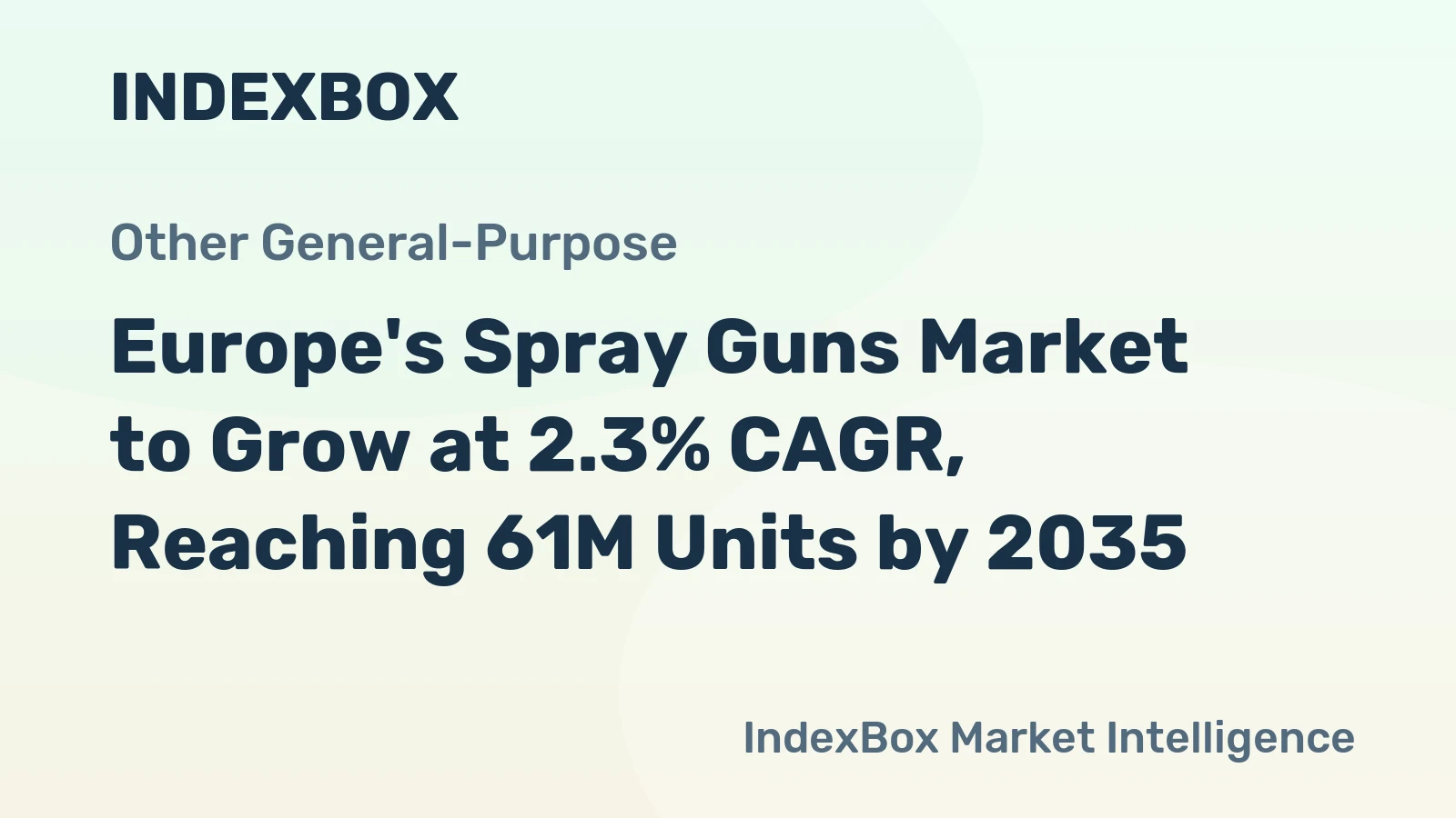 Europe's Spray Guns Market to Grow at 2.3% CAGR, Reaching 61M Units by 2035