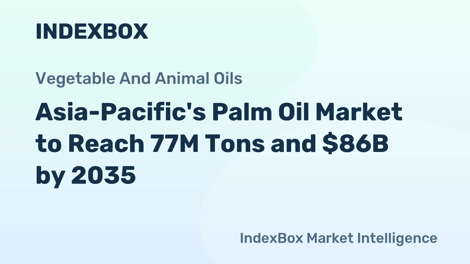 Asia-Pacific's Palm Oil Market to Reach 77M Tons and $86B by 2035