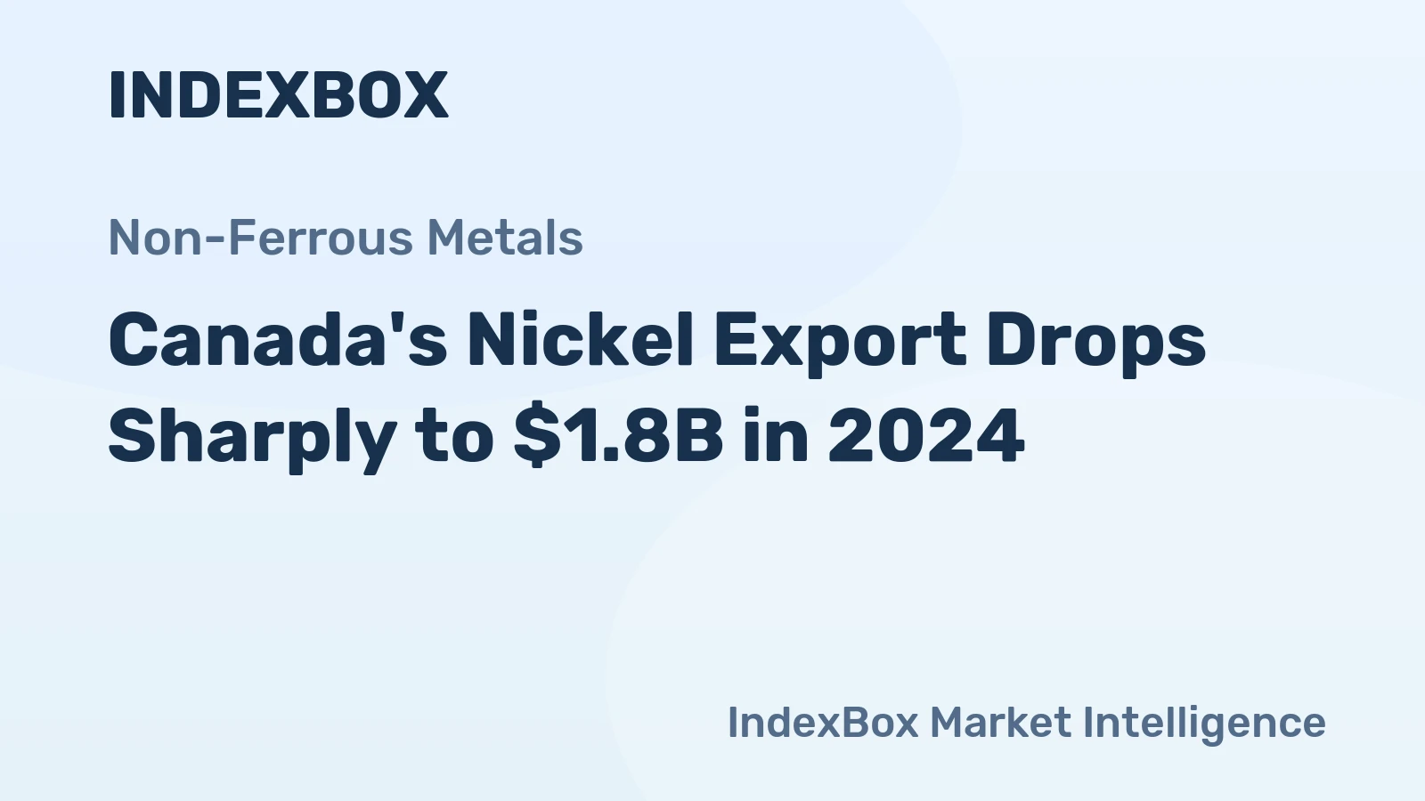 Canada's Nickel Export Drops Sharply to $1.8B in 2024
