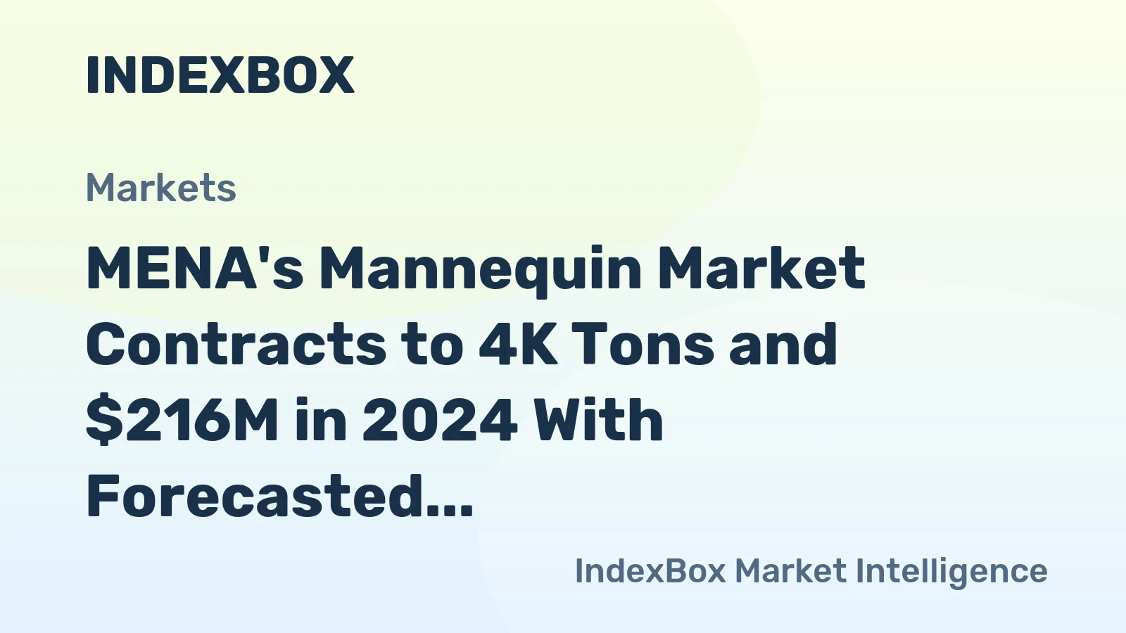 MENA's Mannequin Market Contracts to 4K Tons and $216M in 2024 With Forecasted Growth to 4.6K Tons and $278M by 2035