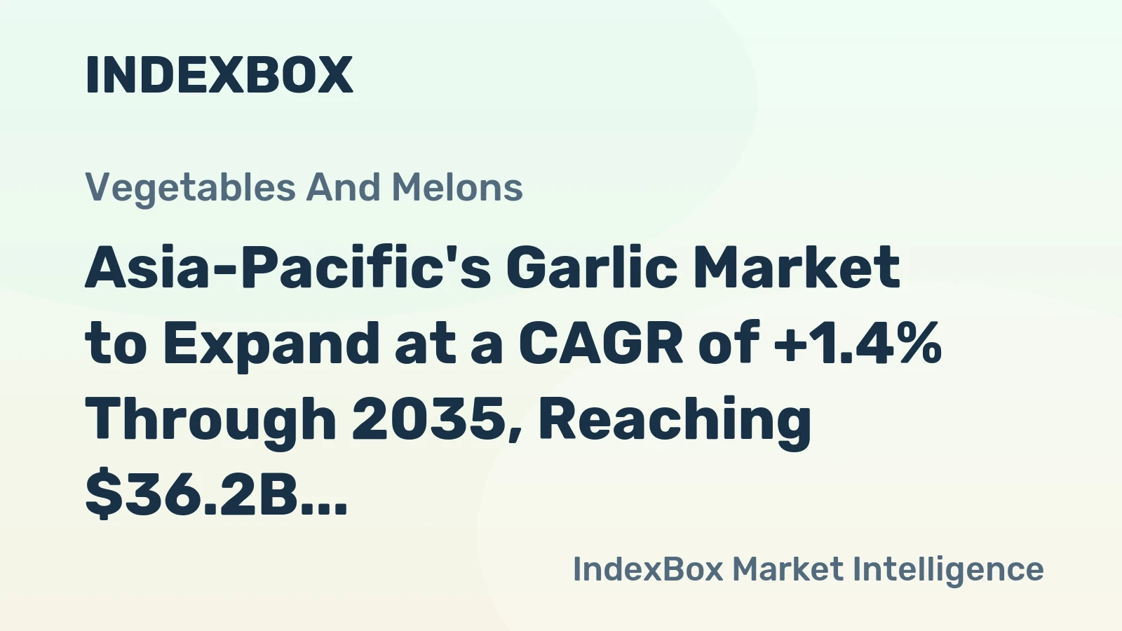 Asia-Pacific's Garlic Market to Expand at a CAGR of +1.4% Through 2035, Reaching $36.2B in Value