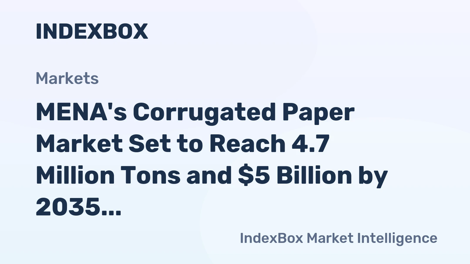 MENA's Corrugated Paper Market Set to Reach 4.7 Million Tons and $5 Billion by 2035