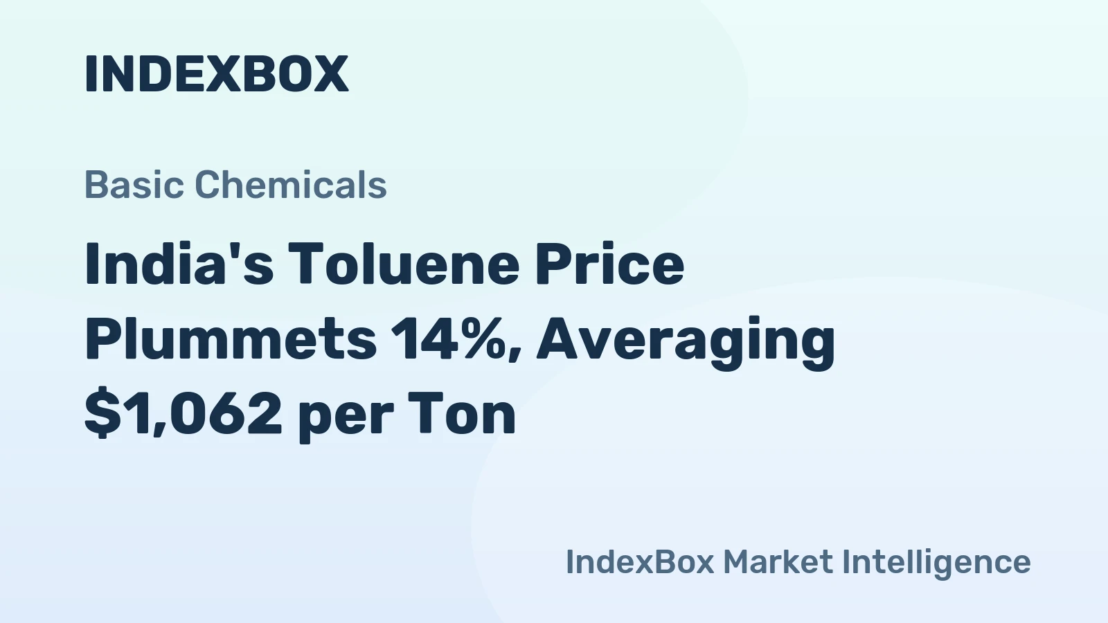 India's Toluene Price Plummets 14%, Averaging $1,062 per Ton