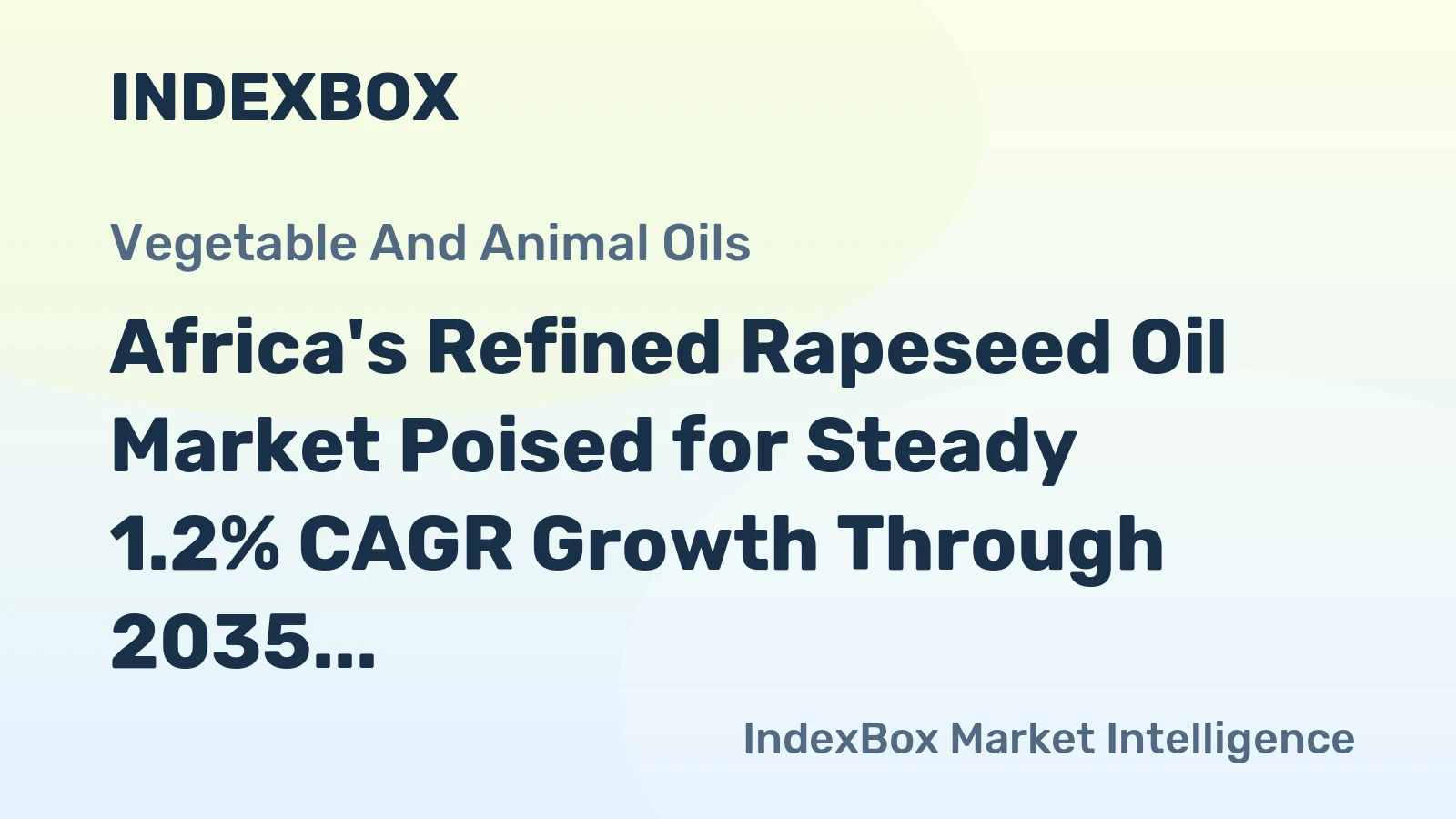 Africa's Refined Rapeseed Oil Market Poised for Steady 1.2% CAGR Growth Through 2035
