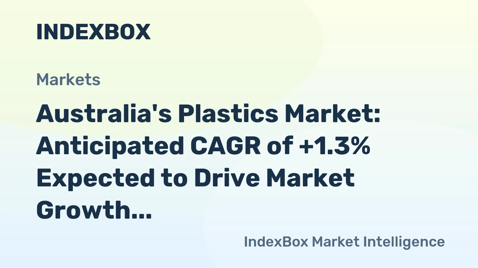 Australia's Plastics Market: Anticipated CAGR of +1.3% Expected to Drive Market Growth Over Next Decade