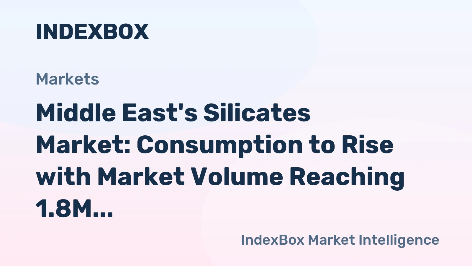 Middle East's Silicates Market: Consumption to Rise with Market Volume Reaching 1.8M tons by 2035, Valued at $895M