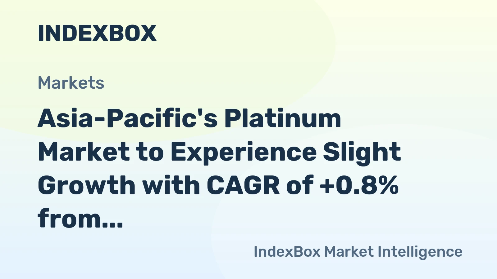 Asia-Pacific's Platinum Market to Experience Slight Growth with CAGR of +0.8% from 2024 to 2035