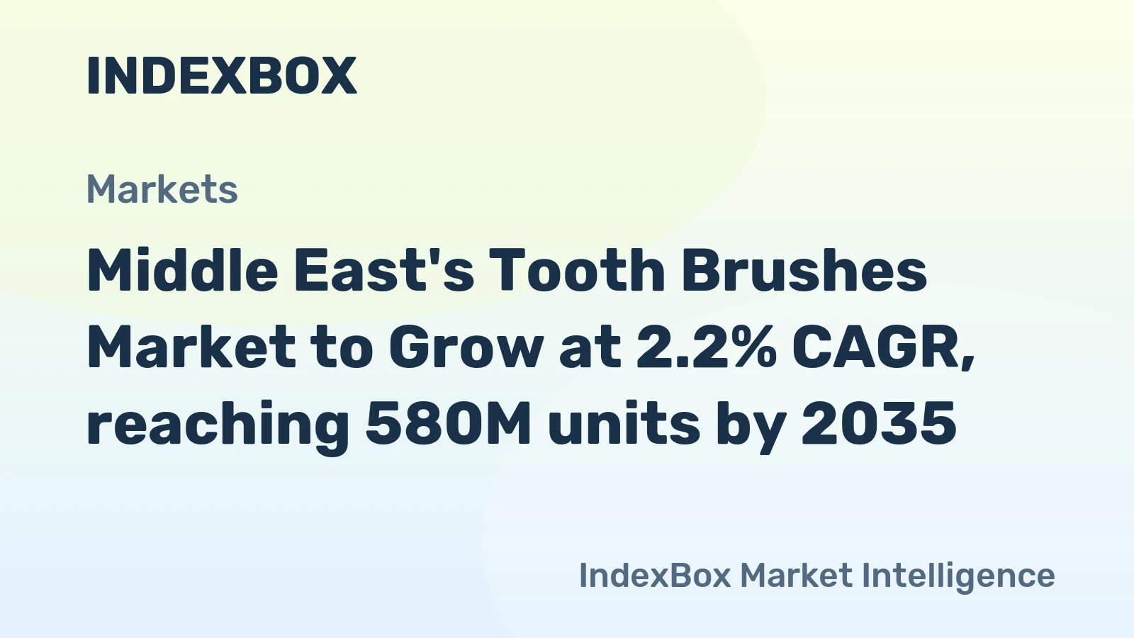 Middle East's Tooth Brushes Market to Grow at 2.2% CAGR, reaching 580M units by 2035