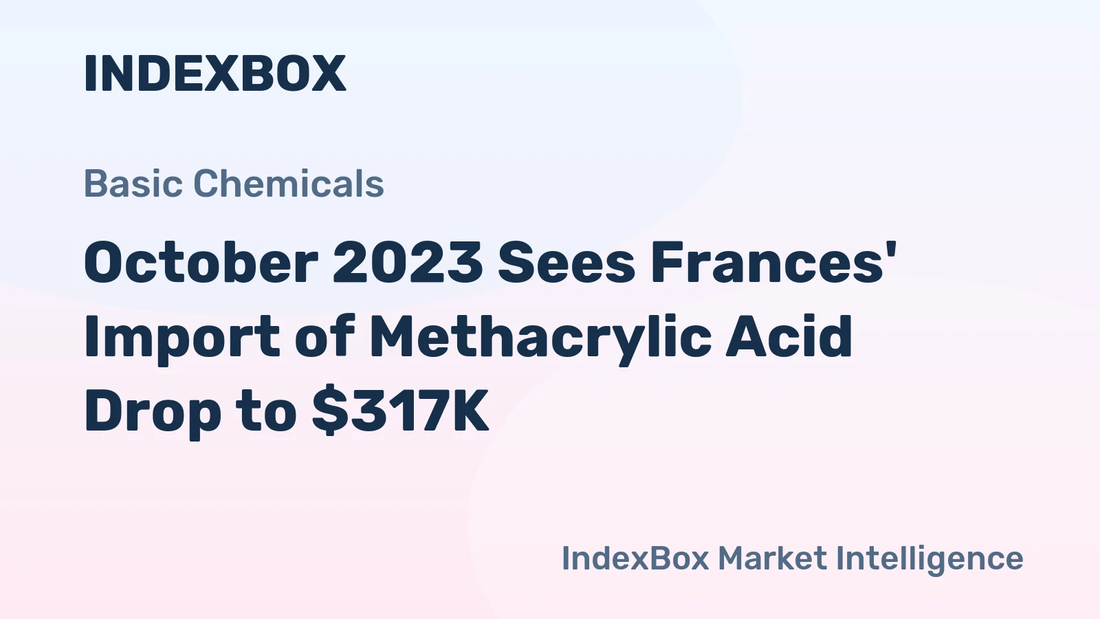 October 2023 Sees Frances' Import of Methacrylic Acid Drop to $317K