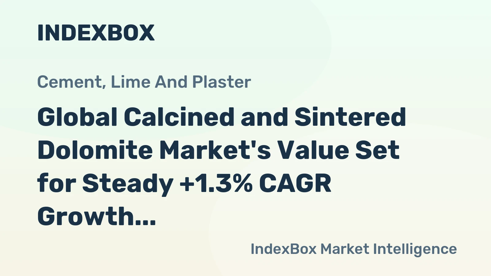 Global Calcined and Sintered Dolomite Market's Value Set for Steady +1.3% CAGR Growth Through 2035