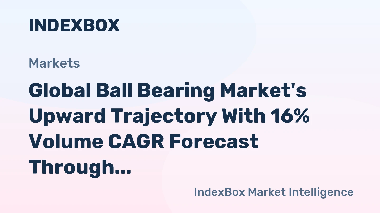 Global Ball Bearing Market's Upward Trajectory With 16% Volume CAGR Forecast Through 2035
