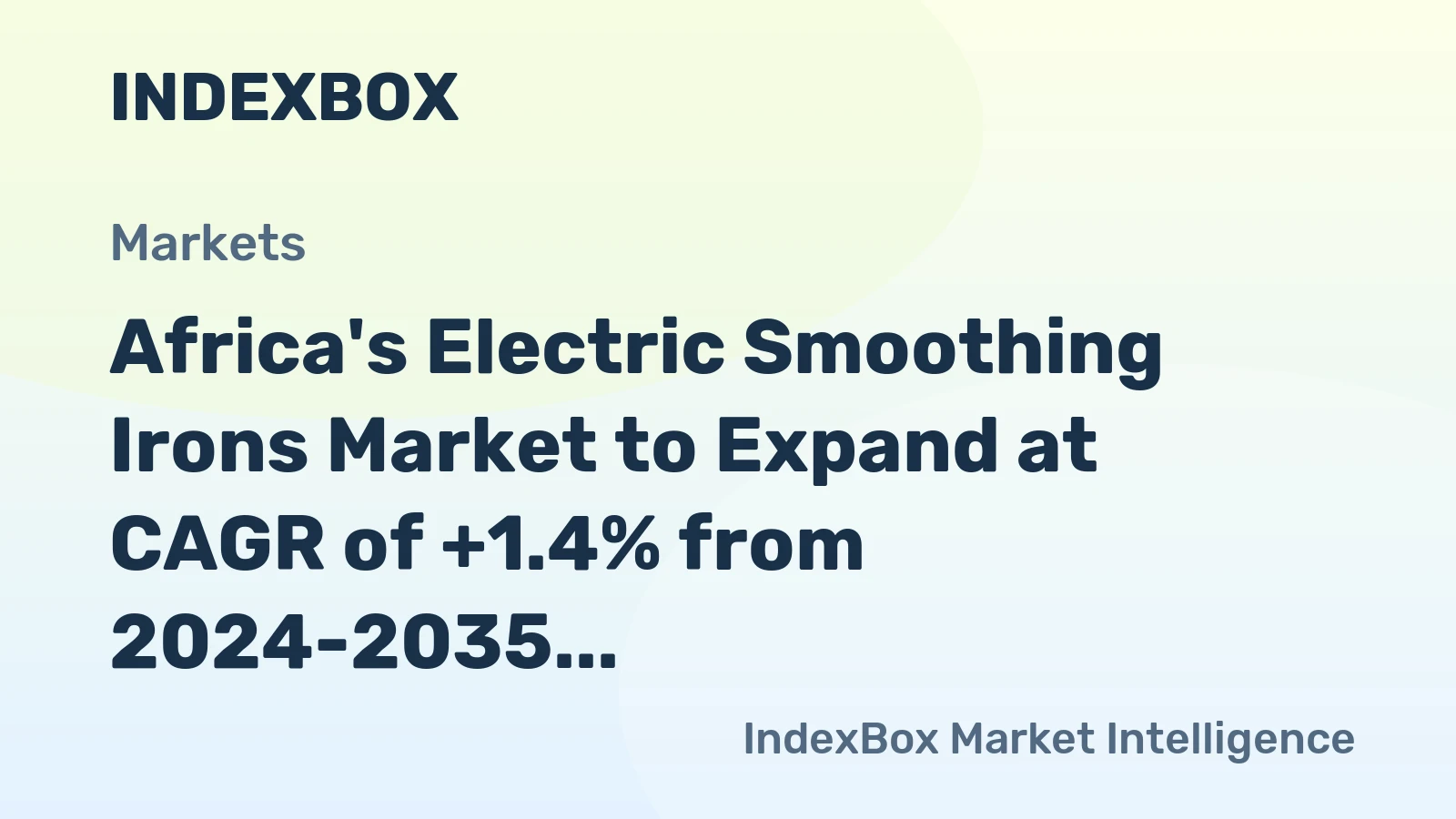 Africa's Electric Smoothing Irons Market to Expand at CAGR of +1.4% from 2024-2035, Reaching $870M