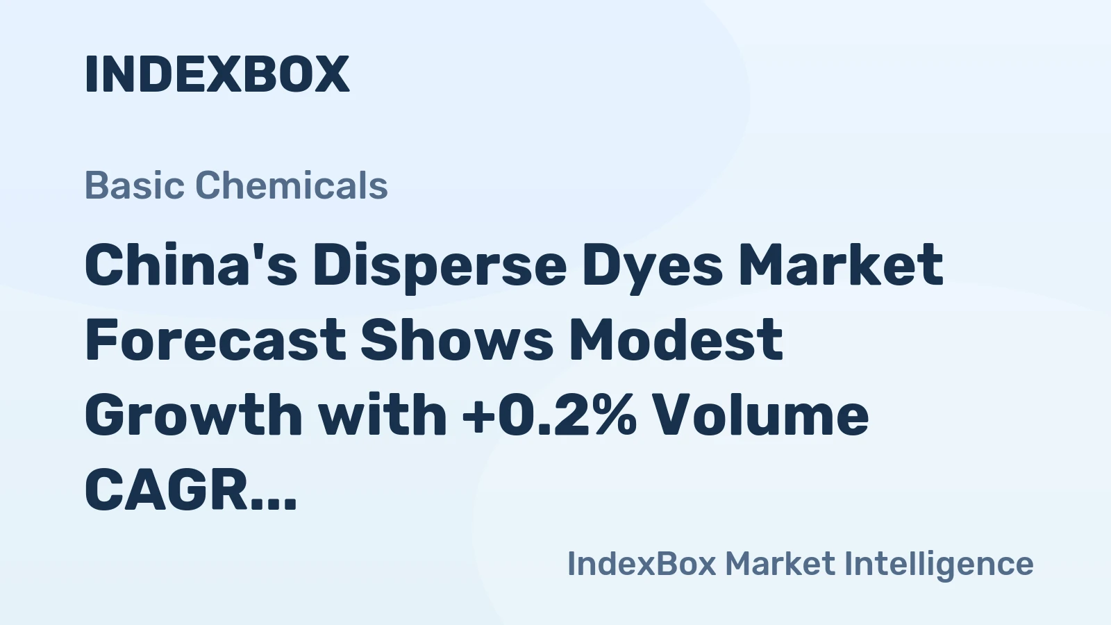 China's Disperse Dyes Market Forecast Shows Modest Growth with +0.2% Volume CAGR Through 2035