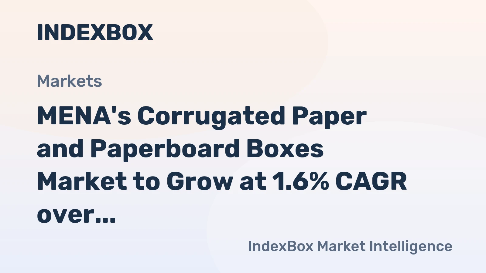 MENA's Corrugated Paper and Paperboard Boxes Market to Grow at 1.6% CAGR over Next Decade