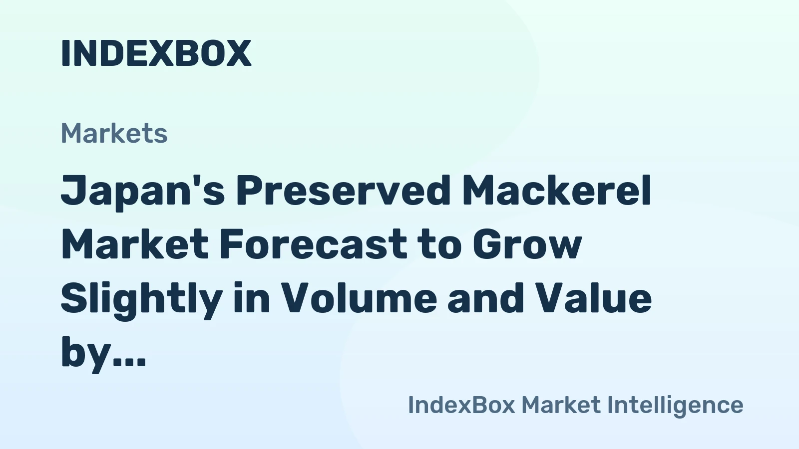 Japan's Preserved Mackerel Market Forecast to Grow Slightly in Volume and Value by 2035