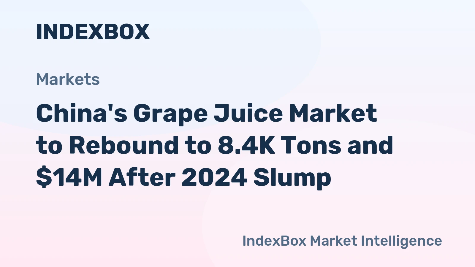 China's Grape Juice Market to Rebound to 8.4K Tons and $14M After 2024 Slump