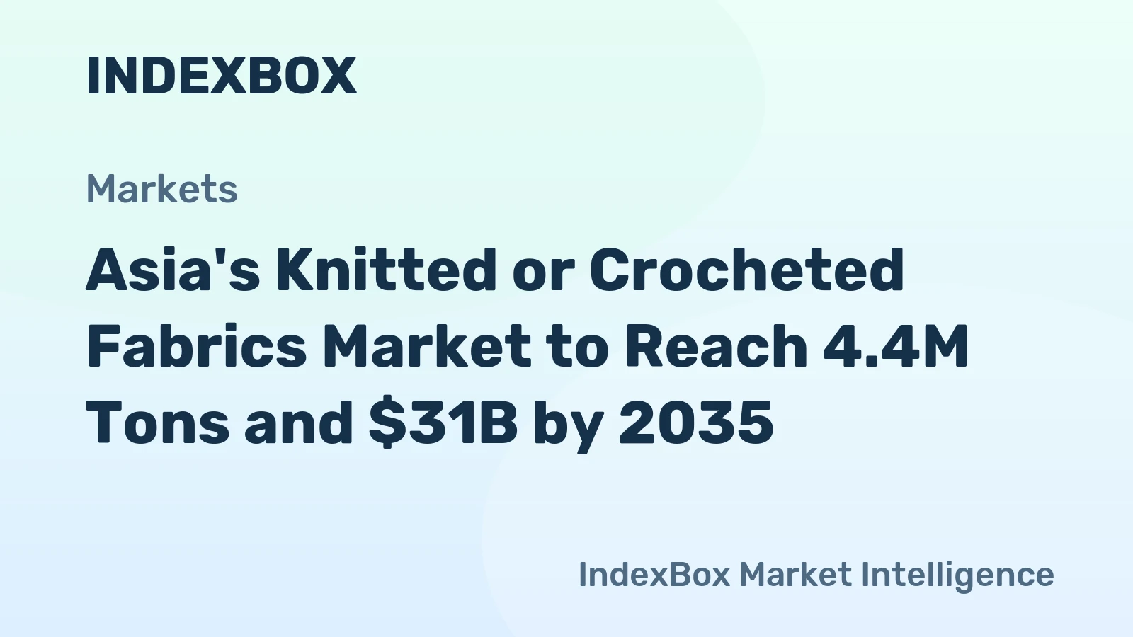 Asia's Knitted or Crocheted Fabrics Market to Reach 4.4M Tons and $31B by 2035