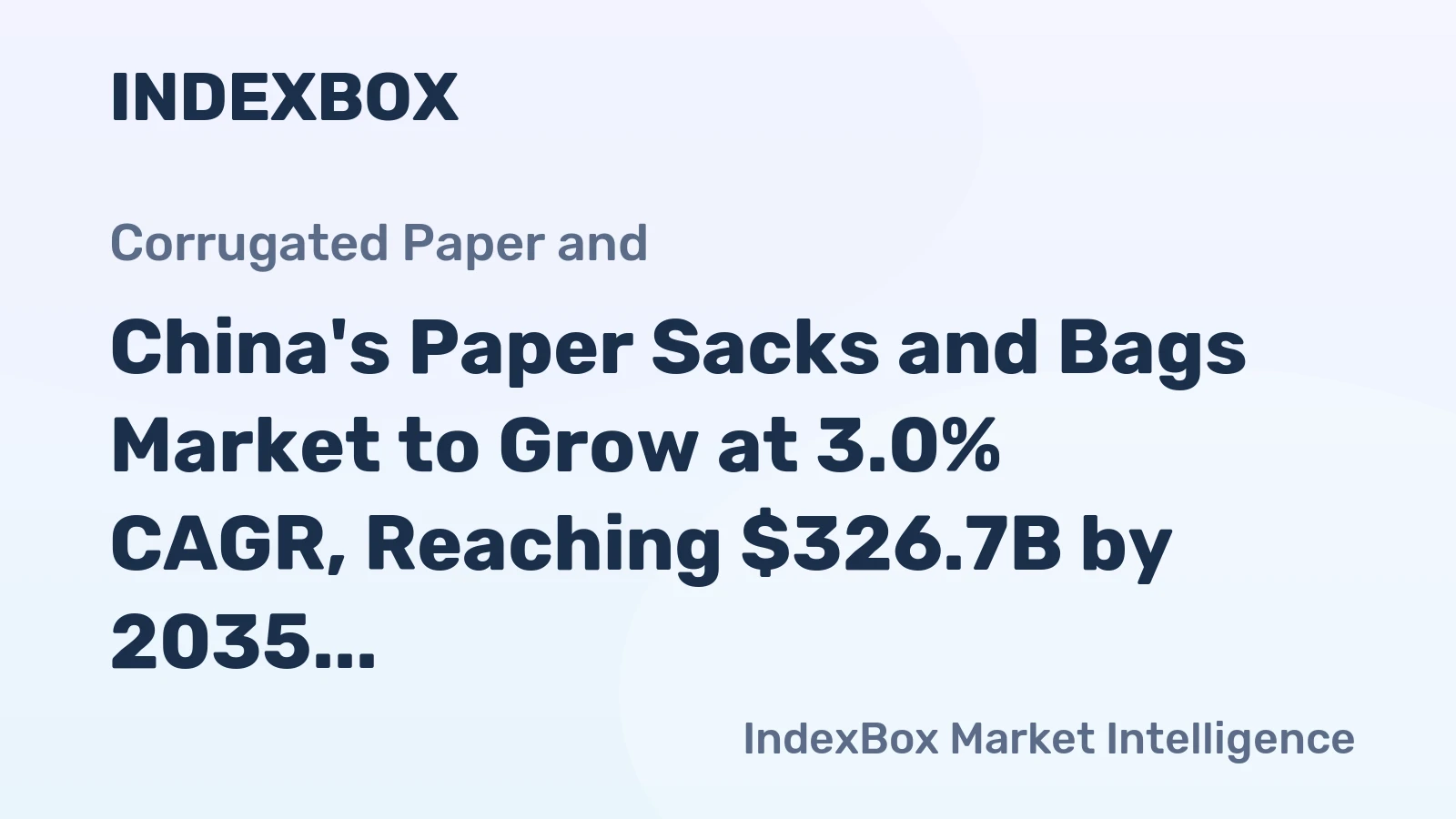 China's Paper Sacks and Bags Market to Grow at 3.0% CAGR, Reaching $326.7B by 2035