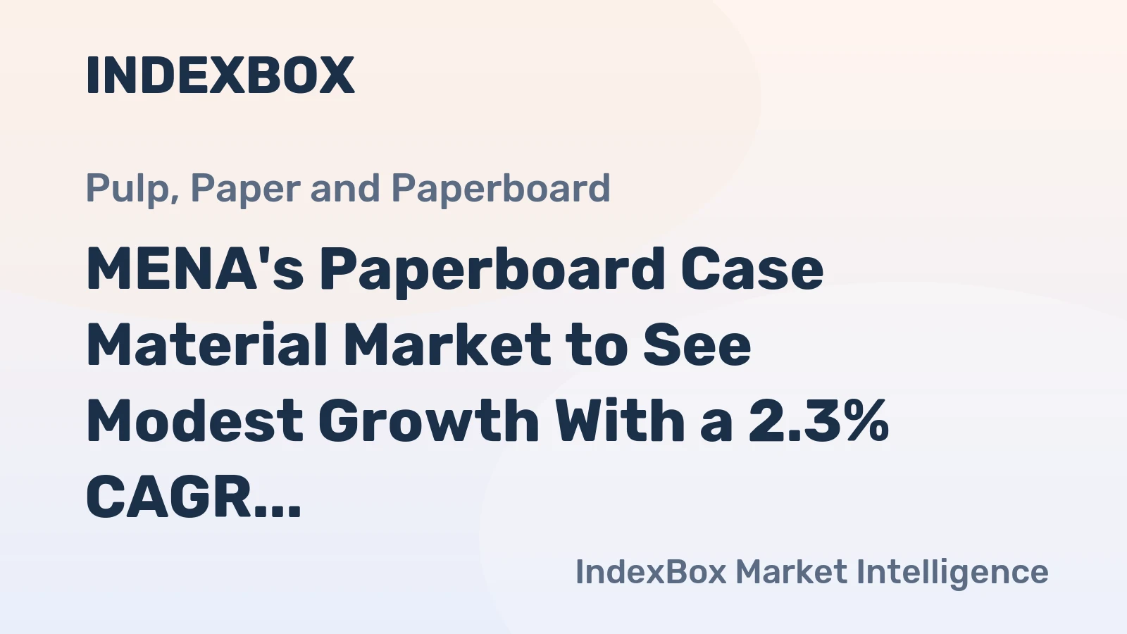 MENA's Paperboard Case Material Market to See Modest Growth With a 2.3% CAGR in Value Through 2035