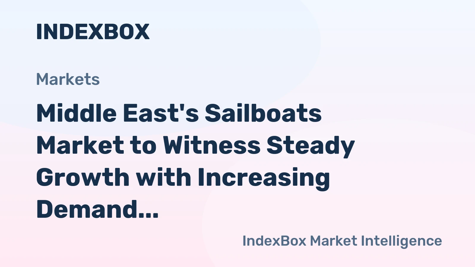 Middle East's Sailboats Market to Witness Steady Growth with Increasing Demand for Pleasure and Sports Boats, Anticipated CAGR +1.6%