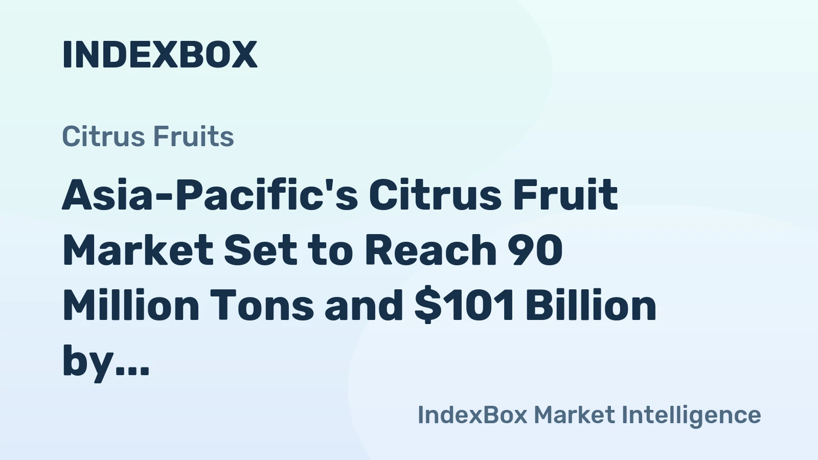 Asia-Pacific's Citrus Fruit Market Set to Reach 90 Million Tons and $101 Billion by 2035