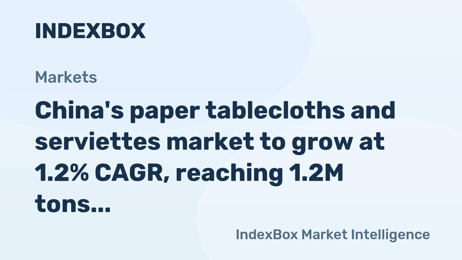 China's paper tablecloths and serviettes market to grow at 1.2% CAGR, reaching 1.2M tons by 2035, driven by steady domestic demand.