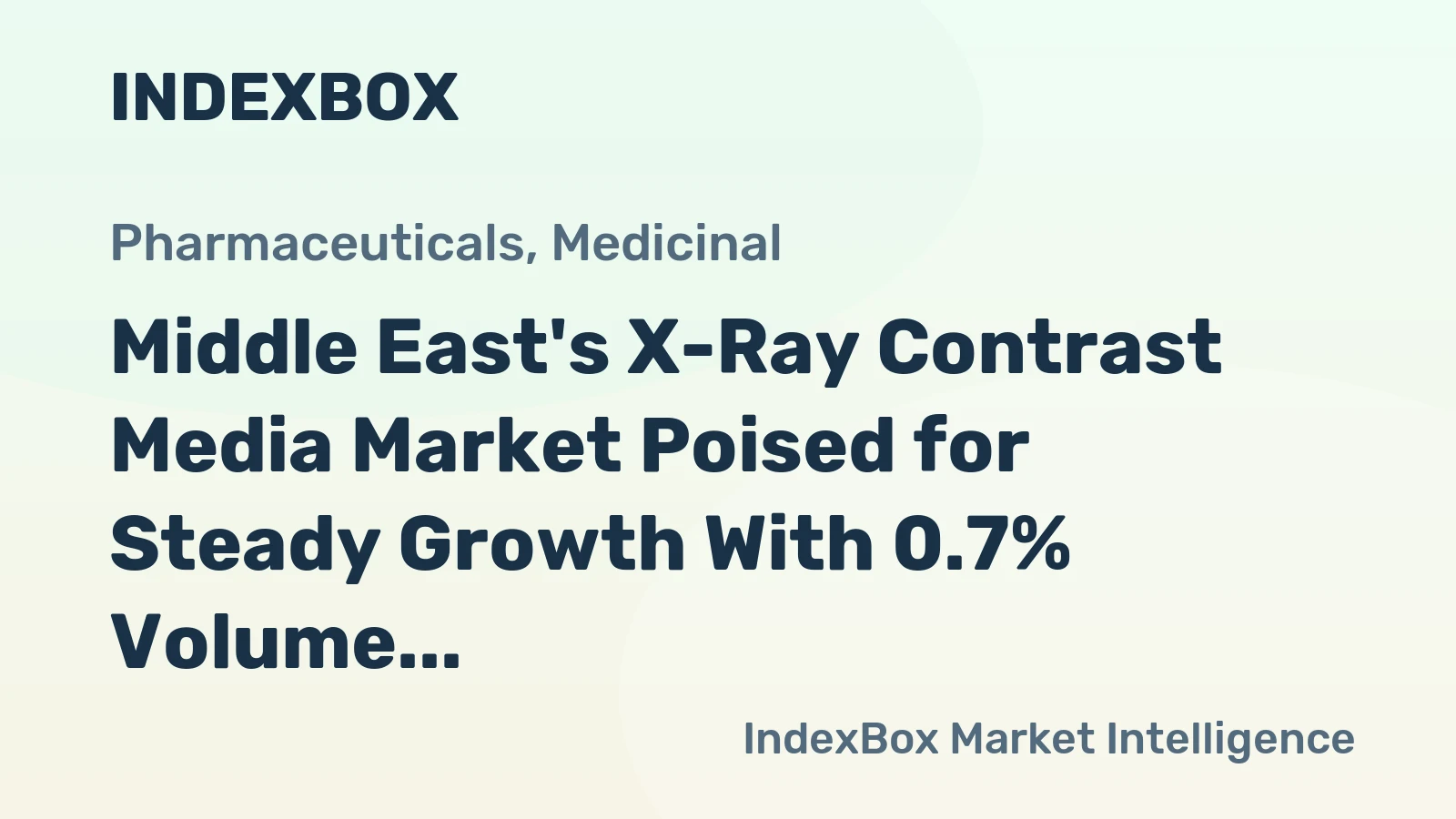 Middle East's X-Ray Contrast Media Market Poised for Steady Growth With 0.7% Volume CAGR Through 2035